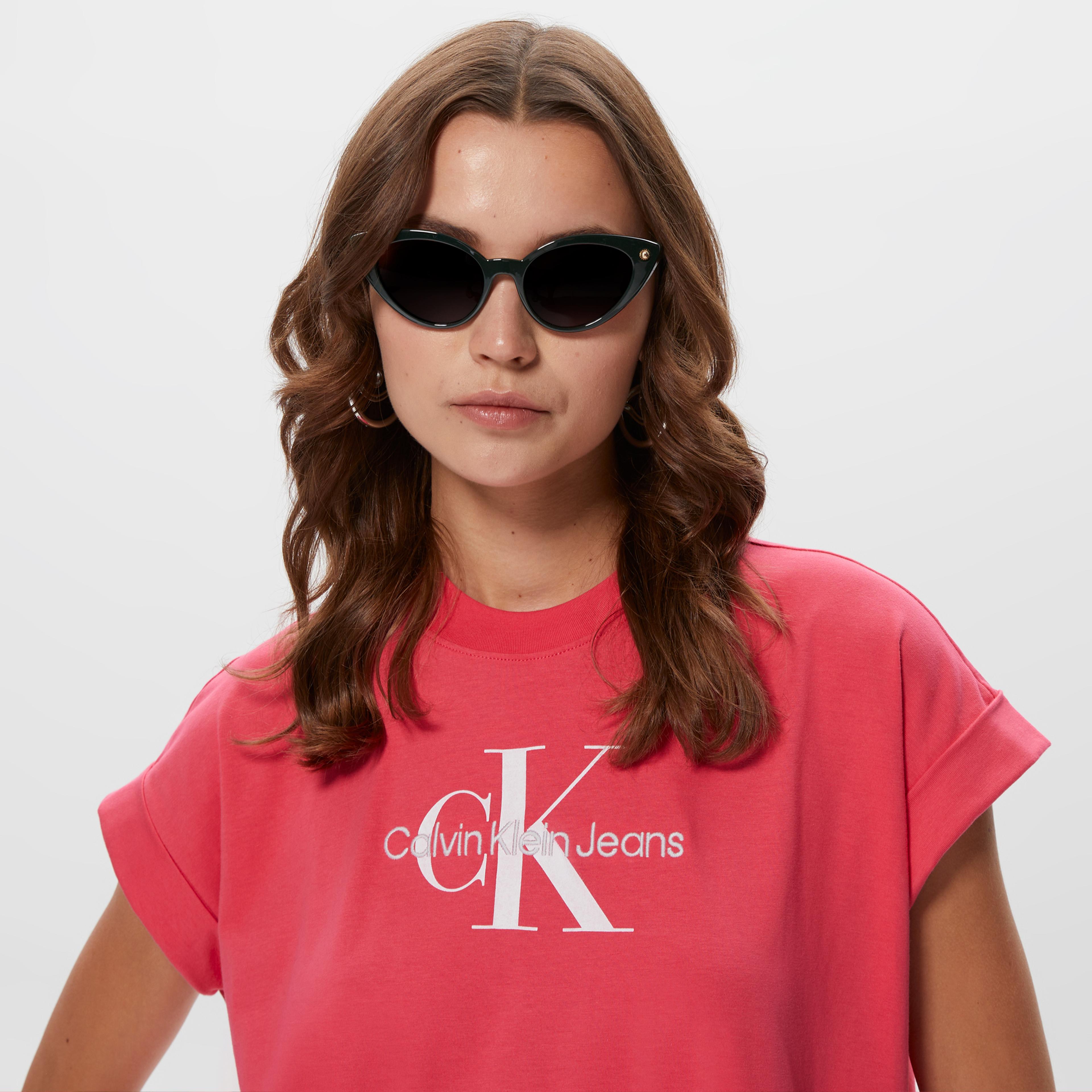 Calvin Klein Jeans Archival Monologo Relaxed Kadın Pembe Kolsuz T Shirt
